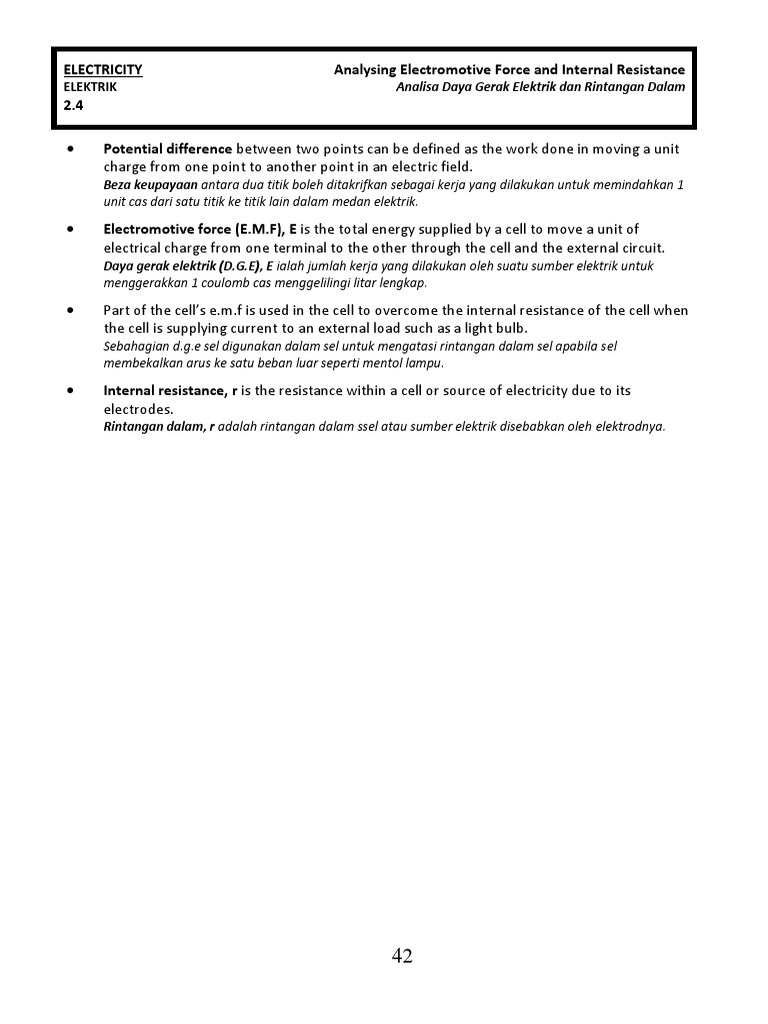 FORM 5 - Chapter 2 - NOTE - Electricity - PART 2 (Without Water Mark) | PDF