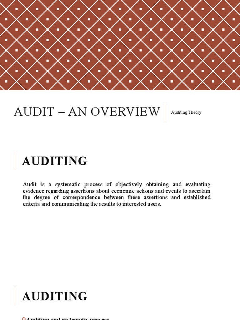 AUDIT - An Overview | PDF | Financial Audit | Certified Public Accountant