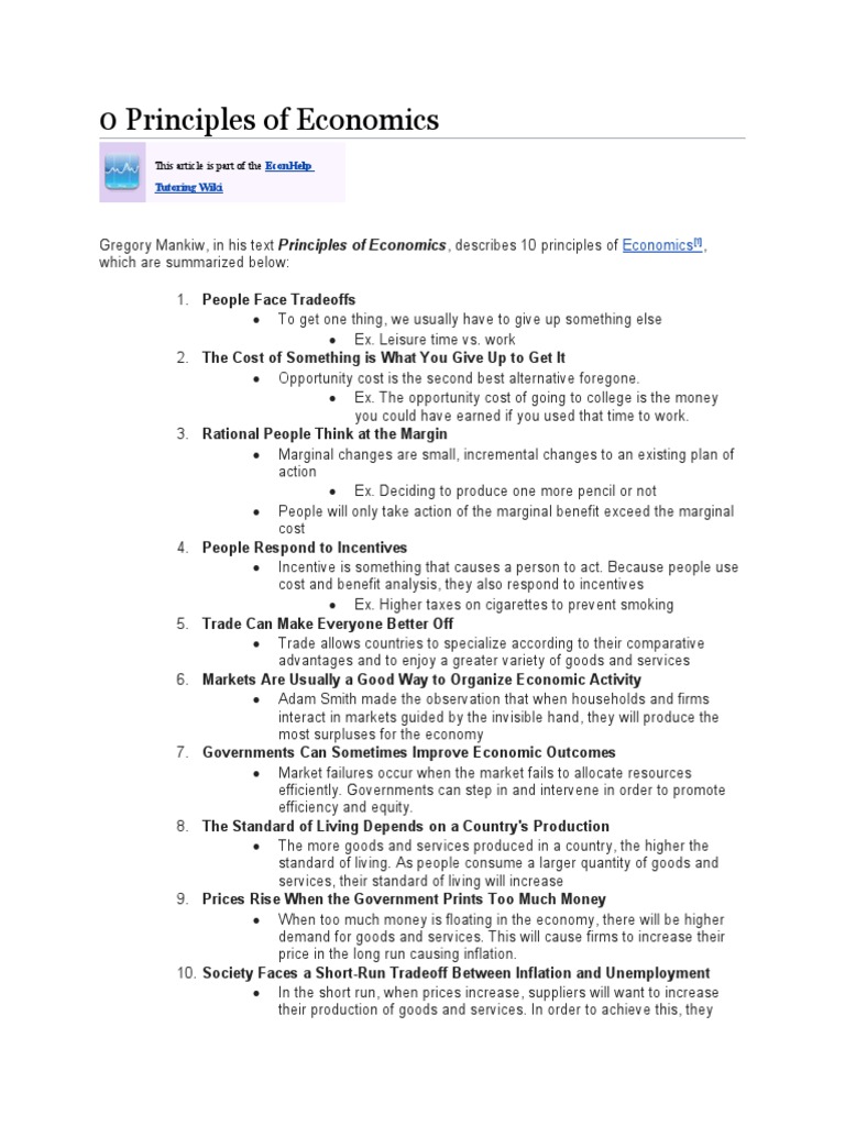 10 Principles of Economics | PDF | Business | Finance & Money Management
