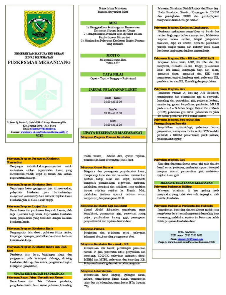 Leaflet Pelayanan Dan Jadual | PDF
