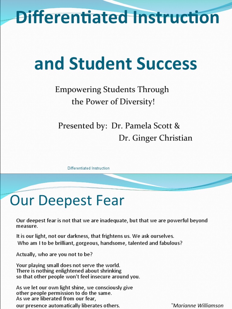Differentiated Instruction and Student Success | PDF | Differentiated ...