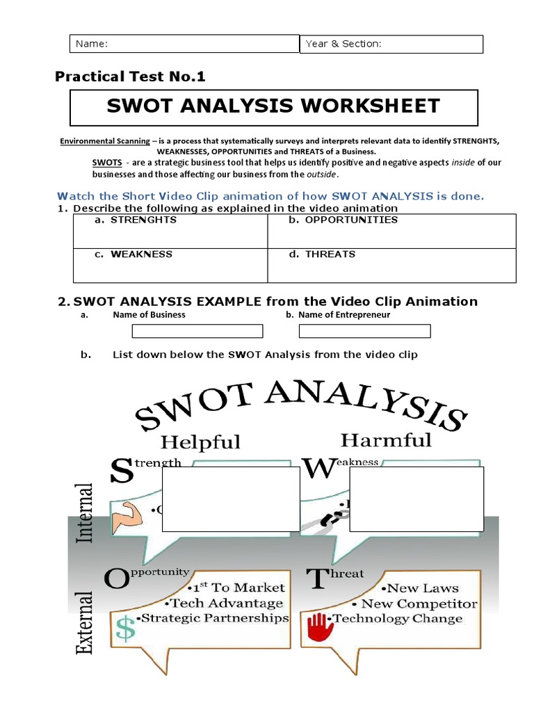 Practical Test No.1 SWOT ANALYSIS | PDF