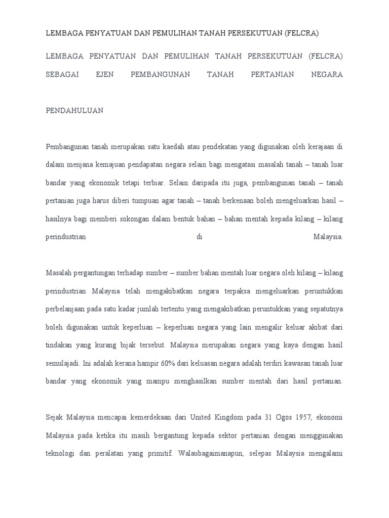 Felcra | PDF