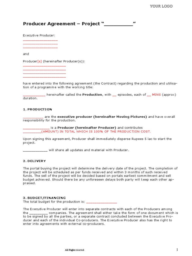 Film Producers Agreement | PDF | Return On Investment | Business