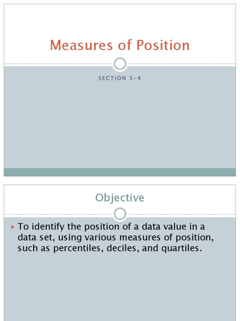 Measures of Position: Section 3-4 | PDF | Standard Score | Percentile