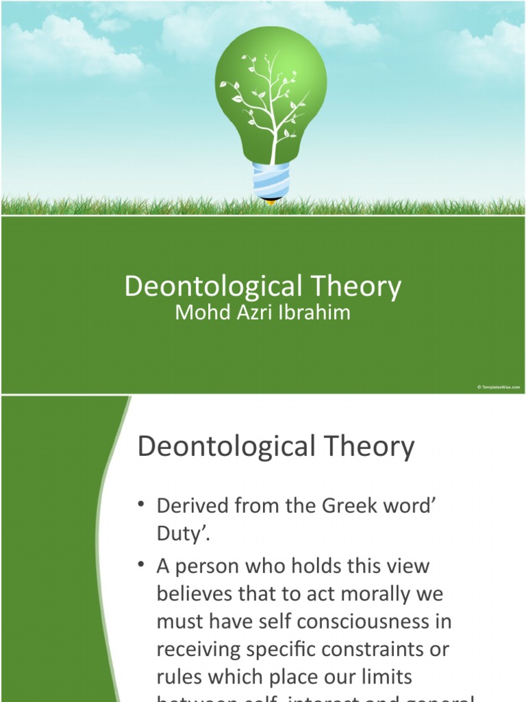 Deontological Theory Chapter 4 | PDF | Immanuel Kant | Existentialism
