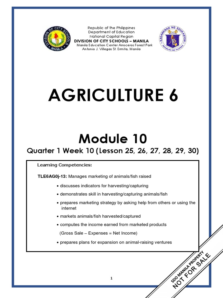 TLE-TE 6 - Q1 - Mod10 - Agriculture | PDF | Marketing Strategy | Goal