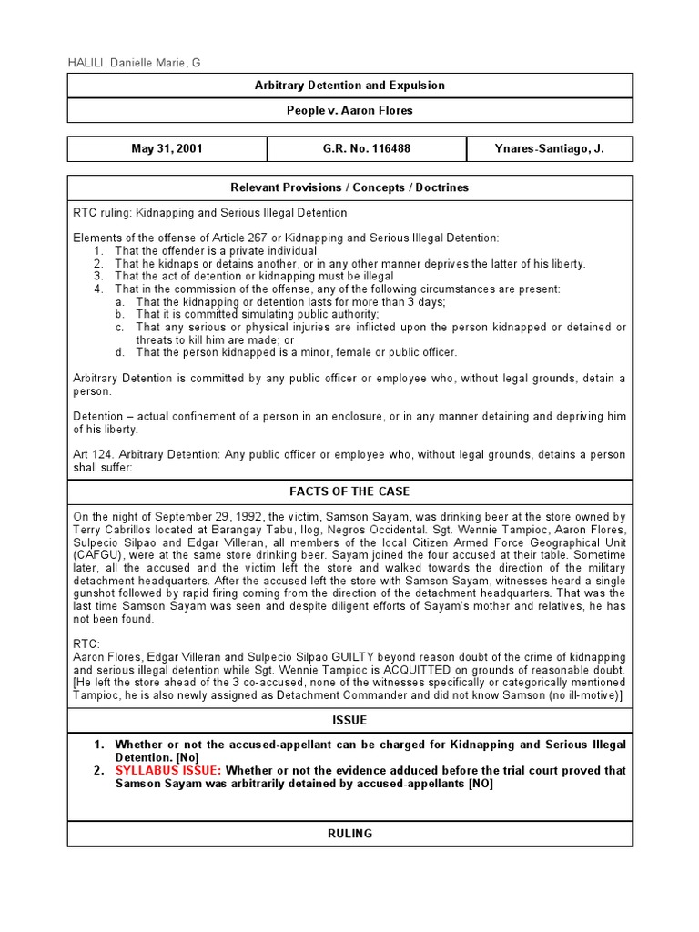 HALILI, Danielle Marie, G: Syllabus Issue | PDF | Remand (Detention) | Detention (Imprisonment)
