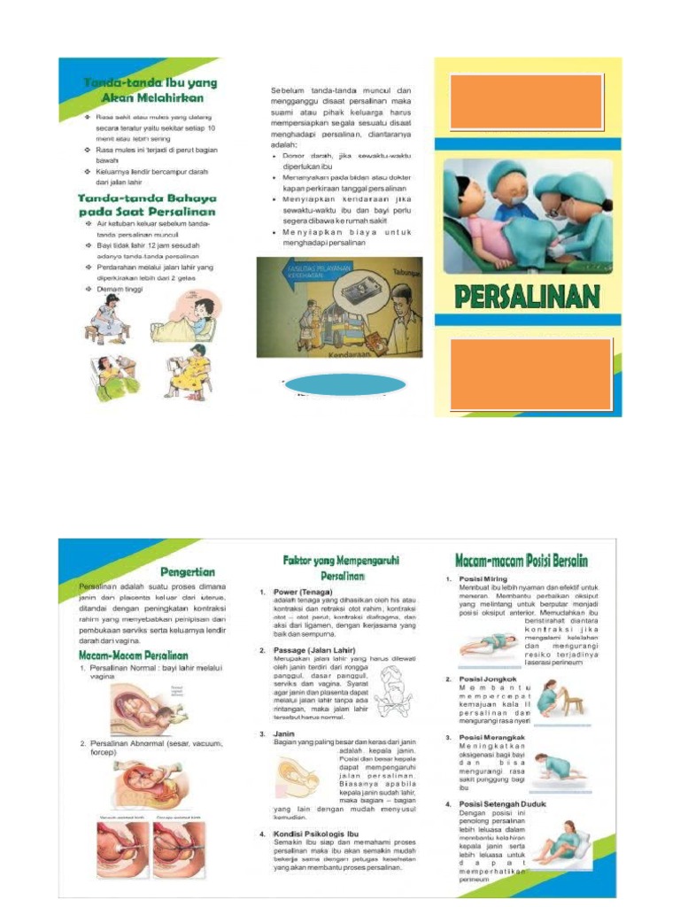 Leaflet Tanda Persalinan Dan Persiapan Persalinan | PDF