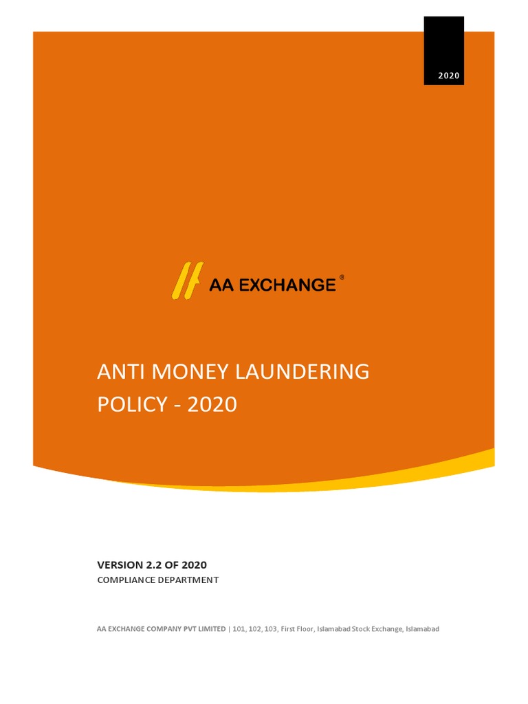 AML Policy v2.2 Final - Dec 2020 | PDF | Terrorism Financing | Money ...