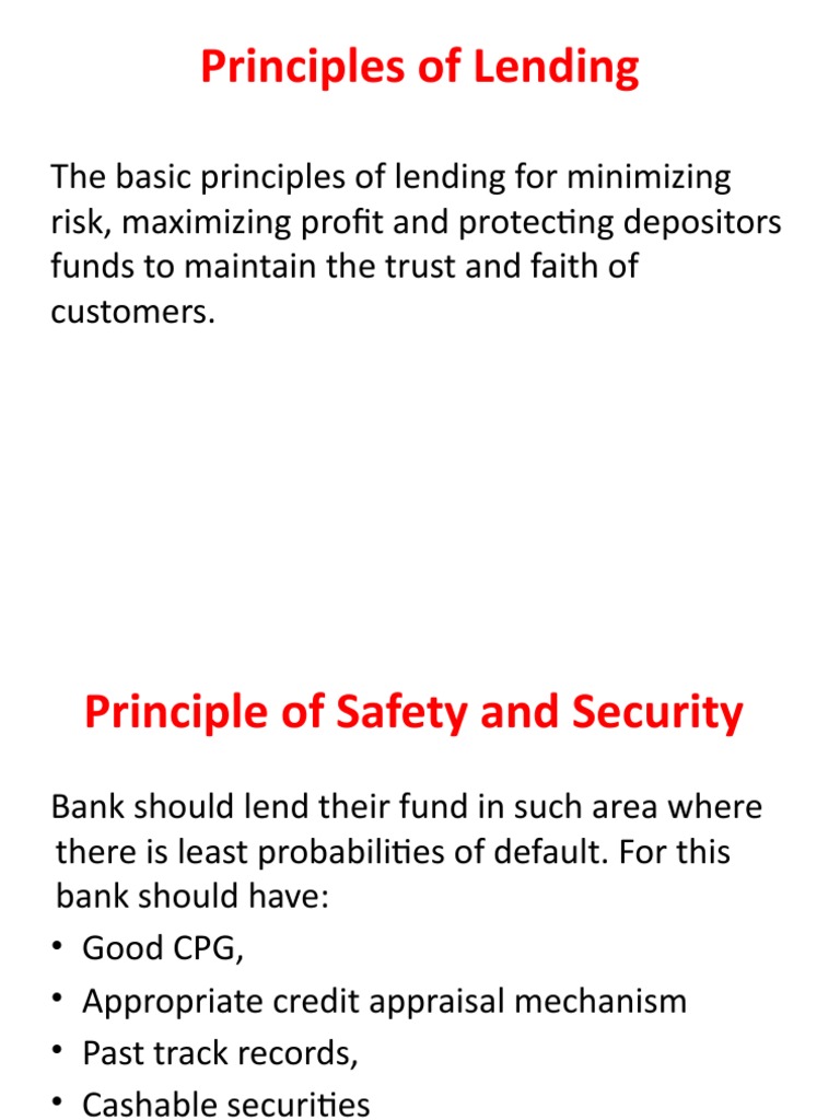 Principles of Lending | PDF | Loans | Credit