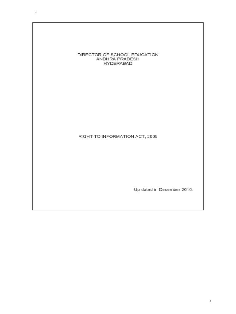 RTI Act | PDF | Curriculum | Schools