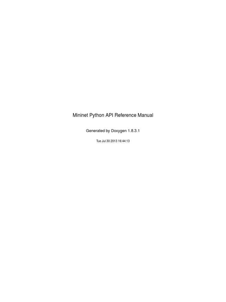Mininet Python Api Reference Manual Generated By Doxygen 1831 Pdf 3866
