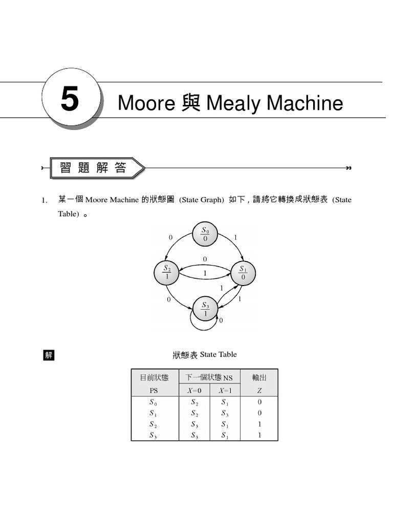 Moore 與 Mealy Machine | PDF