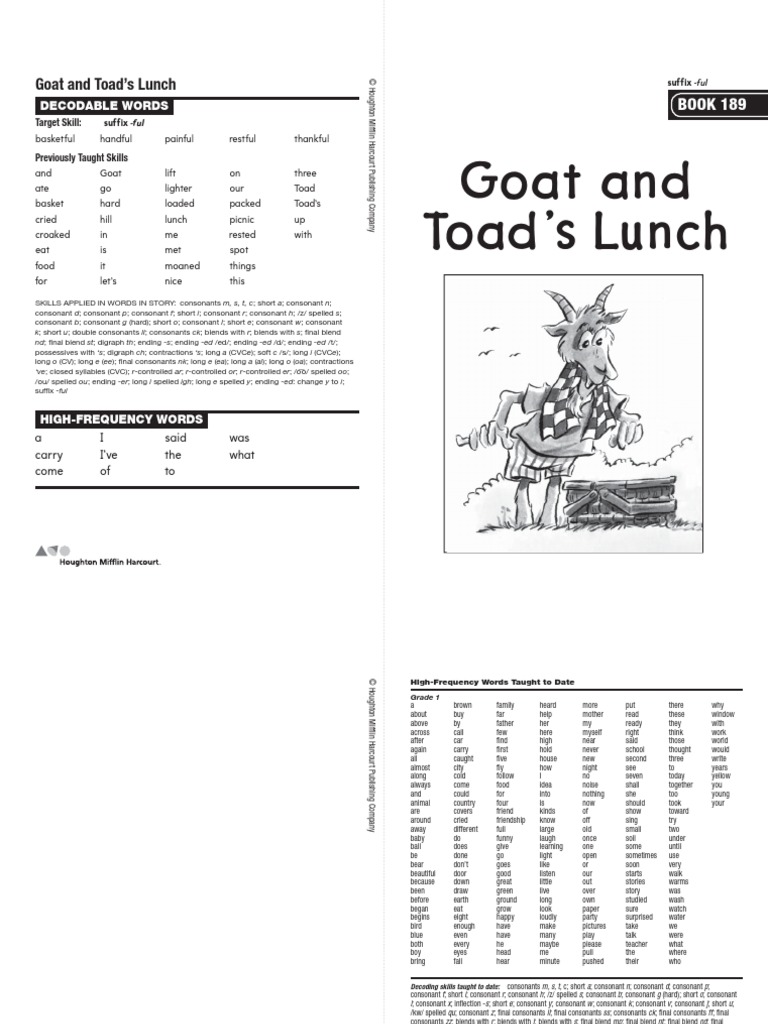 Goat and Toad's Lunch | PDF | Consonant | Human Voice