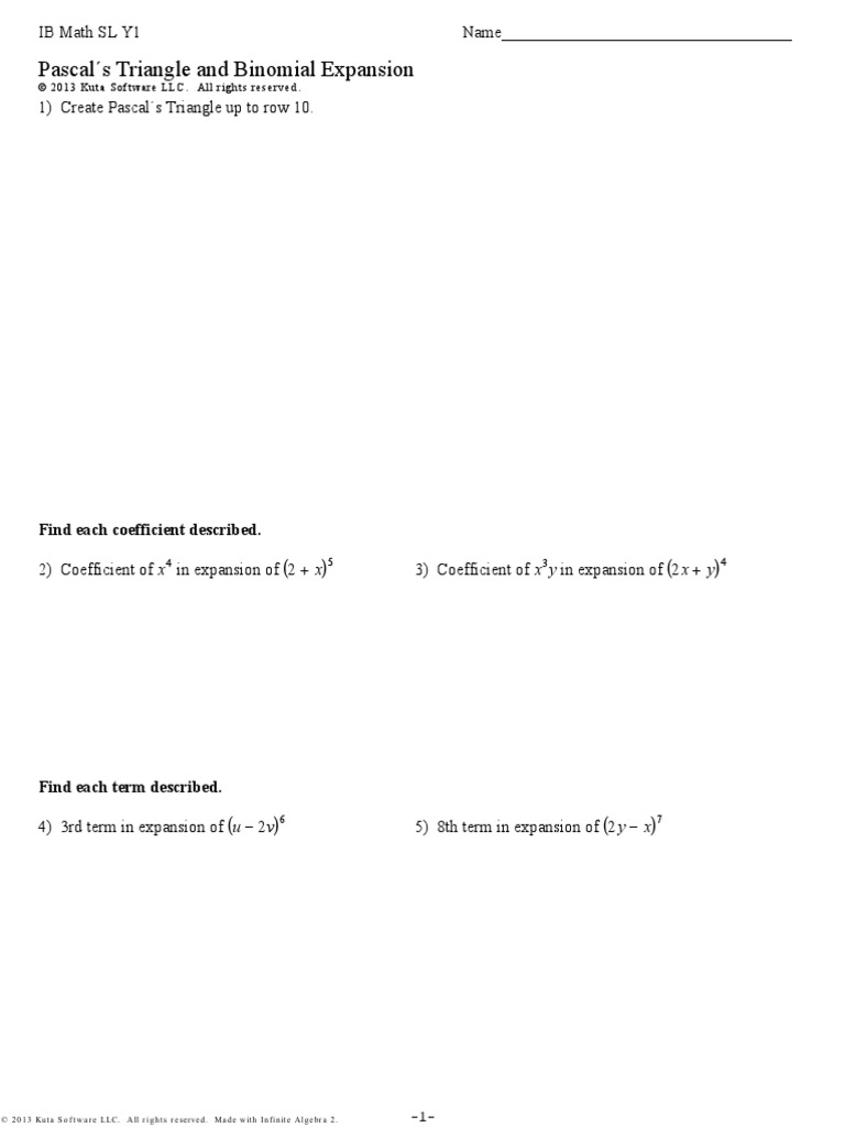 Pascals Triangle and Binomial Ws | PDF | Algebra | Euclidean Plane Geometry