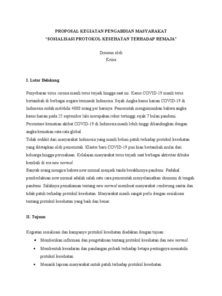 Contoh Proposal Kegiatan | PDF