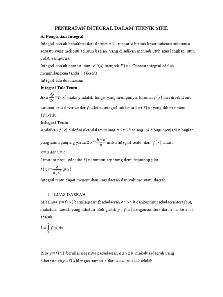 Penerapan Integral Dalam Teknik Sipil 111 | PDF