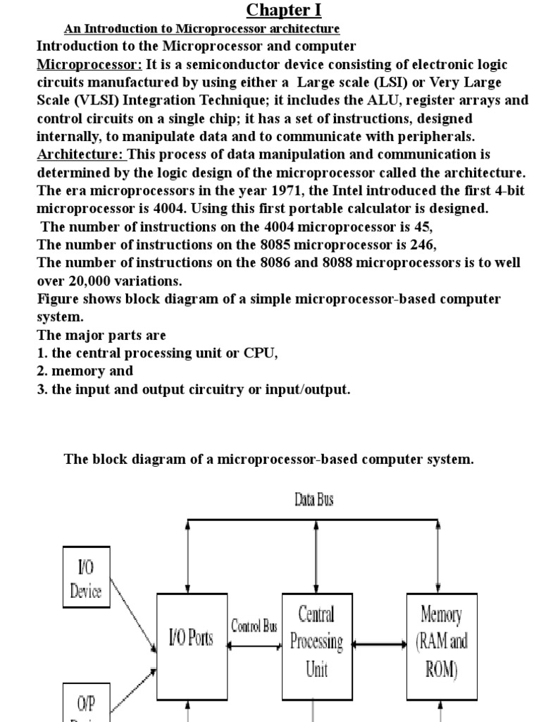 CHAP - I Microprocessor | Download Free PDF | Central Processing Unit | Computer Data Storage