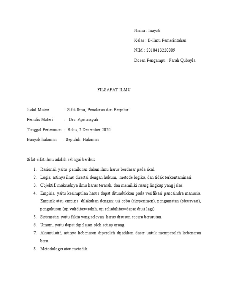 Inayati 2010413220009 (Review) | PDF | Sains & Matematika