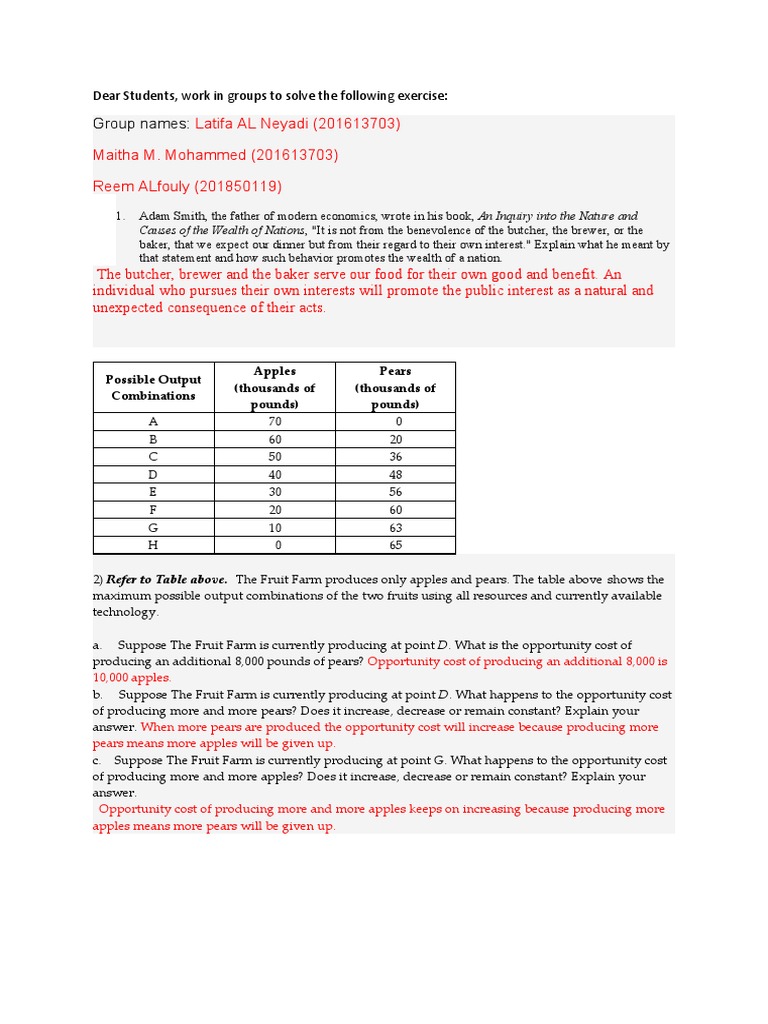 Group Names:: Dear Students, Work in Groups To Solve The Following ...