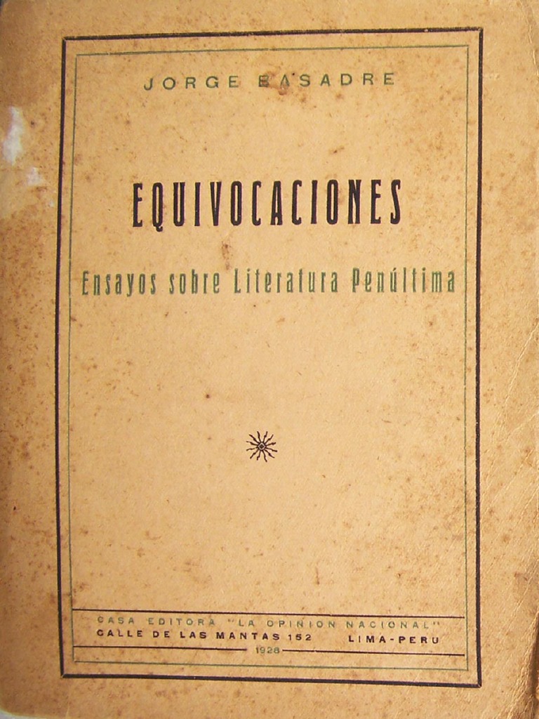 Equivocaciones Jorge Basadre 1928 PDF | PDF