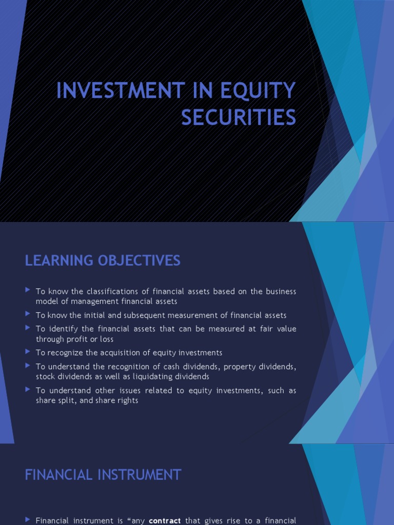 Understanding Equity Securities Accounting | PDF | Dividend | Stocks