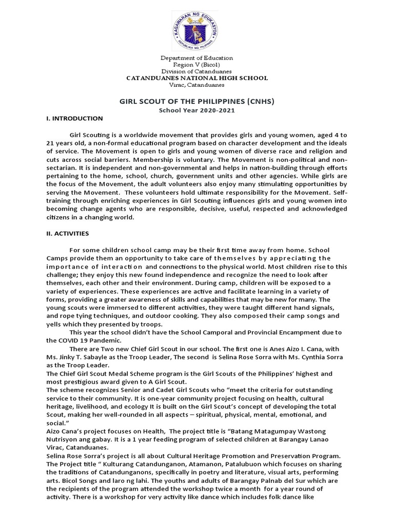 Accomplishment Report GSP 2020-2021 | PDF | Scouting | Human Nature