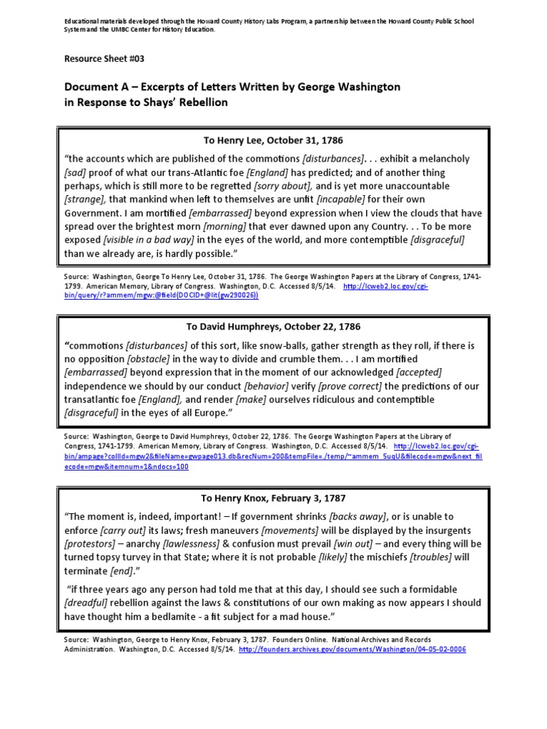 Shays Rebellion Quotes | PDF | Thomas Jefferson | James Madison