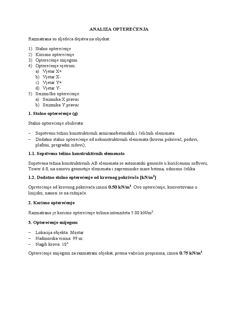 Analiza Opterecenja | PDF