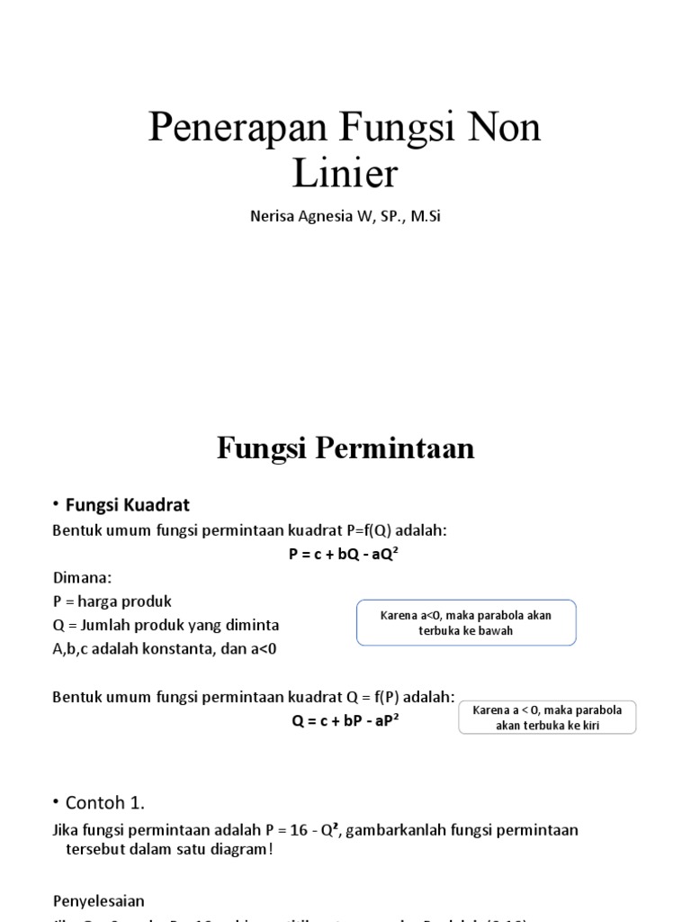 PENERAPAN FUNGSI NON LINIER Nerisa | PDF | Metode & Bahan Ajar