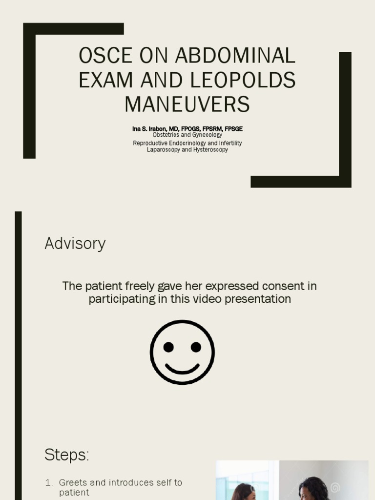 Osce Abdominal Exam and Leopolds Maneuvers | PDF
