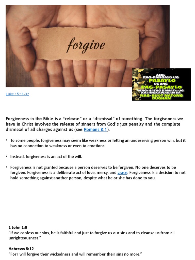 Forgiveness | PDF | Forgiveness | Salvation