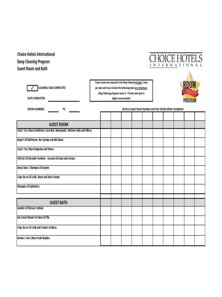 HK Deep Cleaning Checklist English | PDF