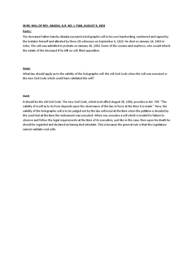 For Writing - Succession Cases | PDF | Will And Testament | Probate