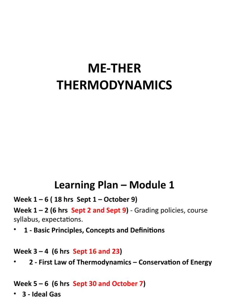 THERMODYNAMICS - MODULE 1 - Lesson 1 3 - Week 1 6 | PDF | Mole (Unit ...