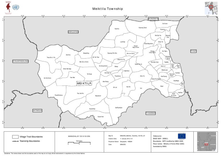 VT Map - Meiktila TSP - MDY - MIMU352v01 - 13nov10 - A4 | PDF | Myanmar