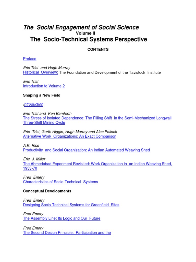 Eric L. Trist - The Social Engagement of Social Science - A Tavistock ...