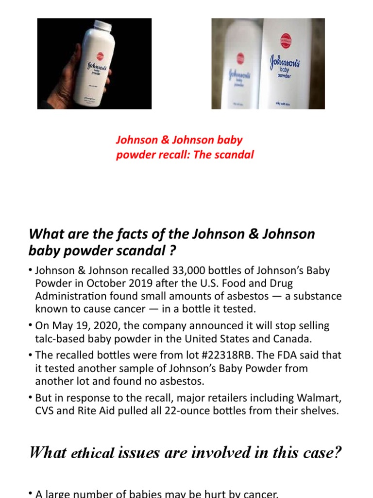 Johnson & Johnson Baby Powder Recall: The Scandal | PDF