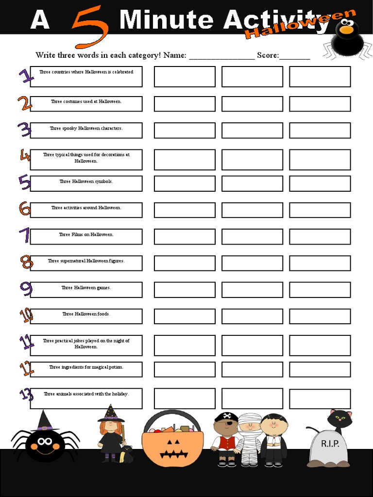 Halloween Fun Activity Sheet | PDF