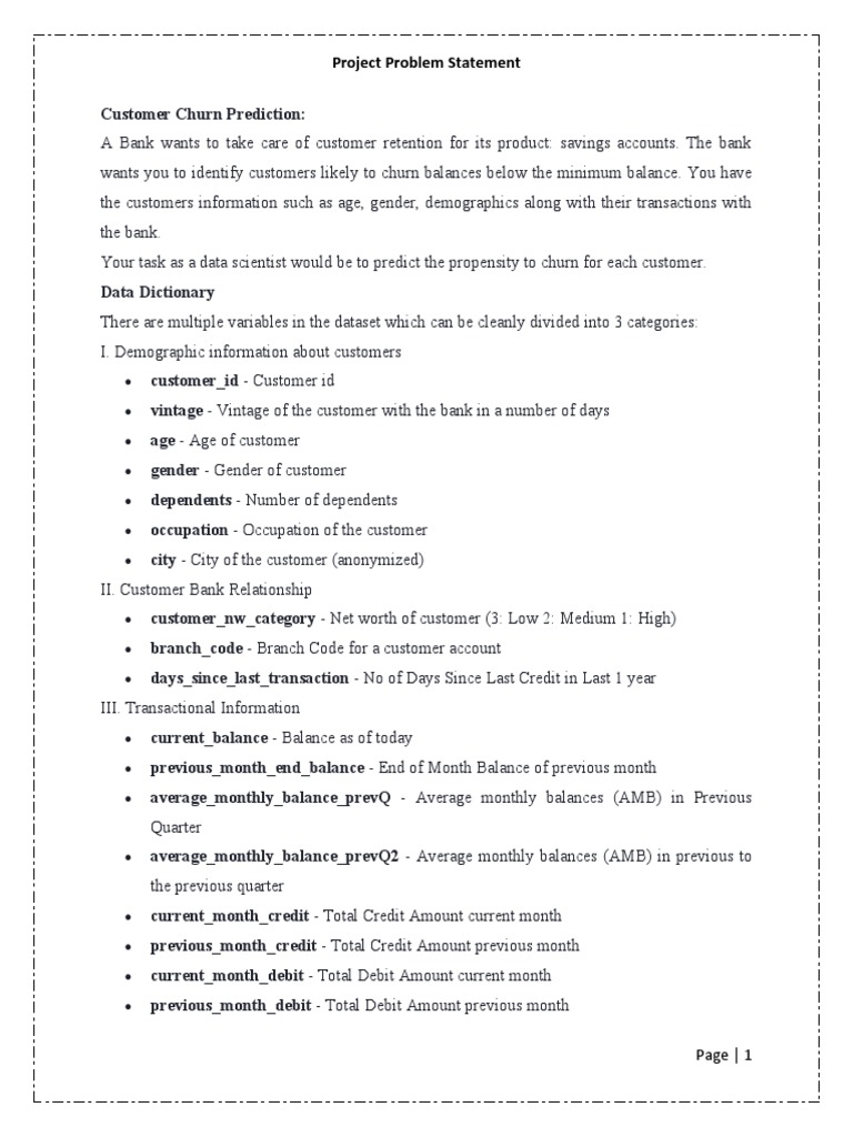 Final Project Problem Statement | PDF | Debits And Credits | Banks