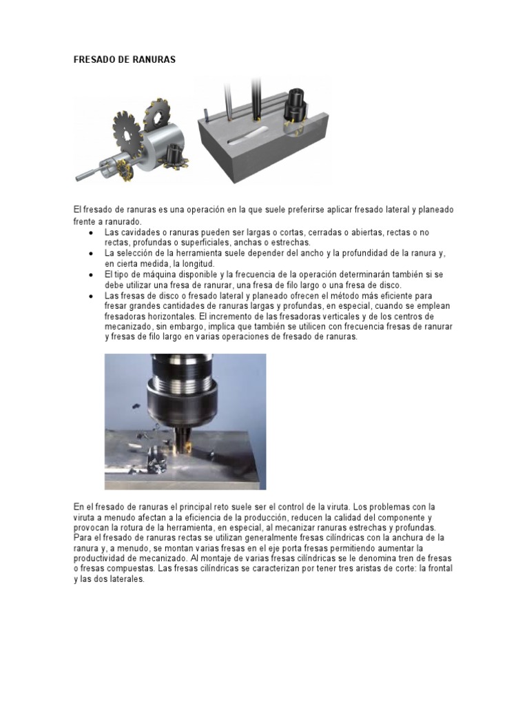 Fresado de Ranuras | PDF | Bienes manufacturados | Industrias