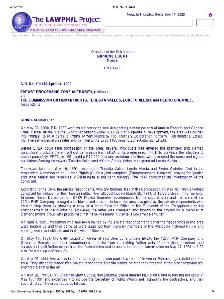 03 G.R. No. 101476 | PDF | Writ Of Prohibition | Injunction