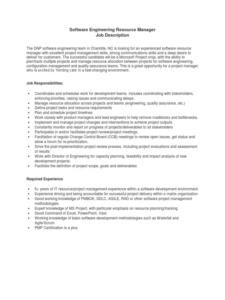 Engineering Resource Manager | PDF | Project Management | Software ...