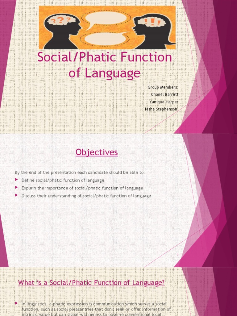 Social Phatic Function of Language | PDF | Human Communication ...