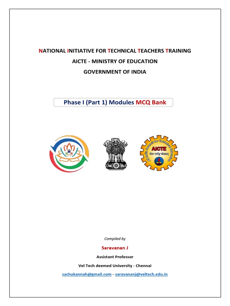 Quiz Bank NITTT Modules 2020 | PDF | Vocational Education | Curriculum