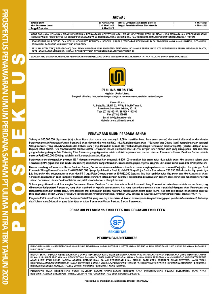 Prospektus Saham Uniq | PDF