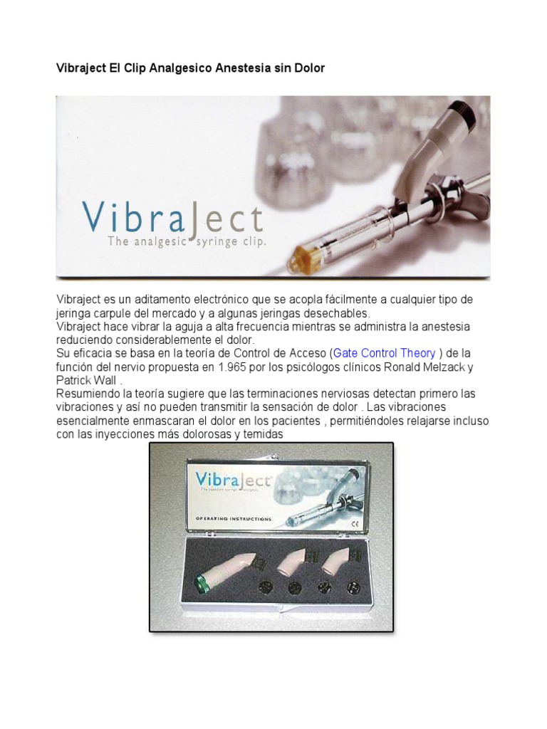 Vibraject: Anestesia Sin Dolor | PDF | Ciencia y matemáticas