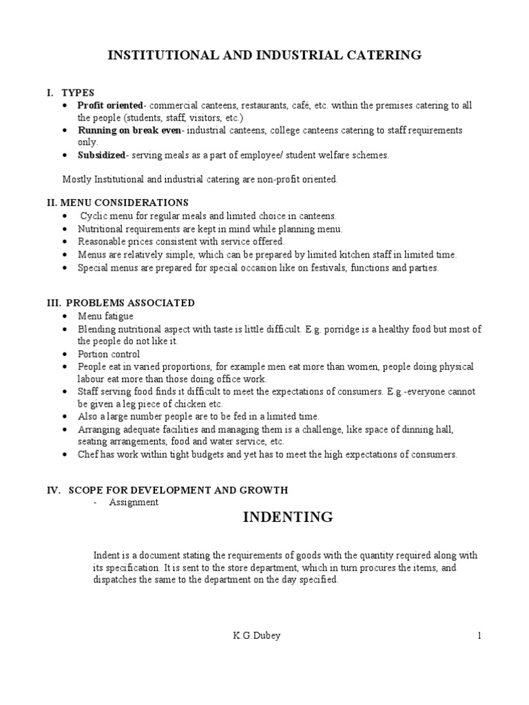 Institutional and Industrial Catering | PDF | Menu | Curry