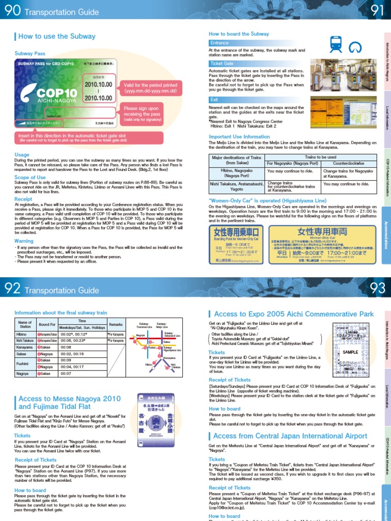 Nagoya Transportation Guide | PDF | Rail Transport | Public Transport